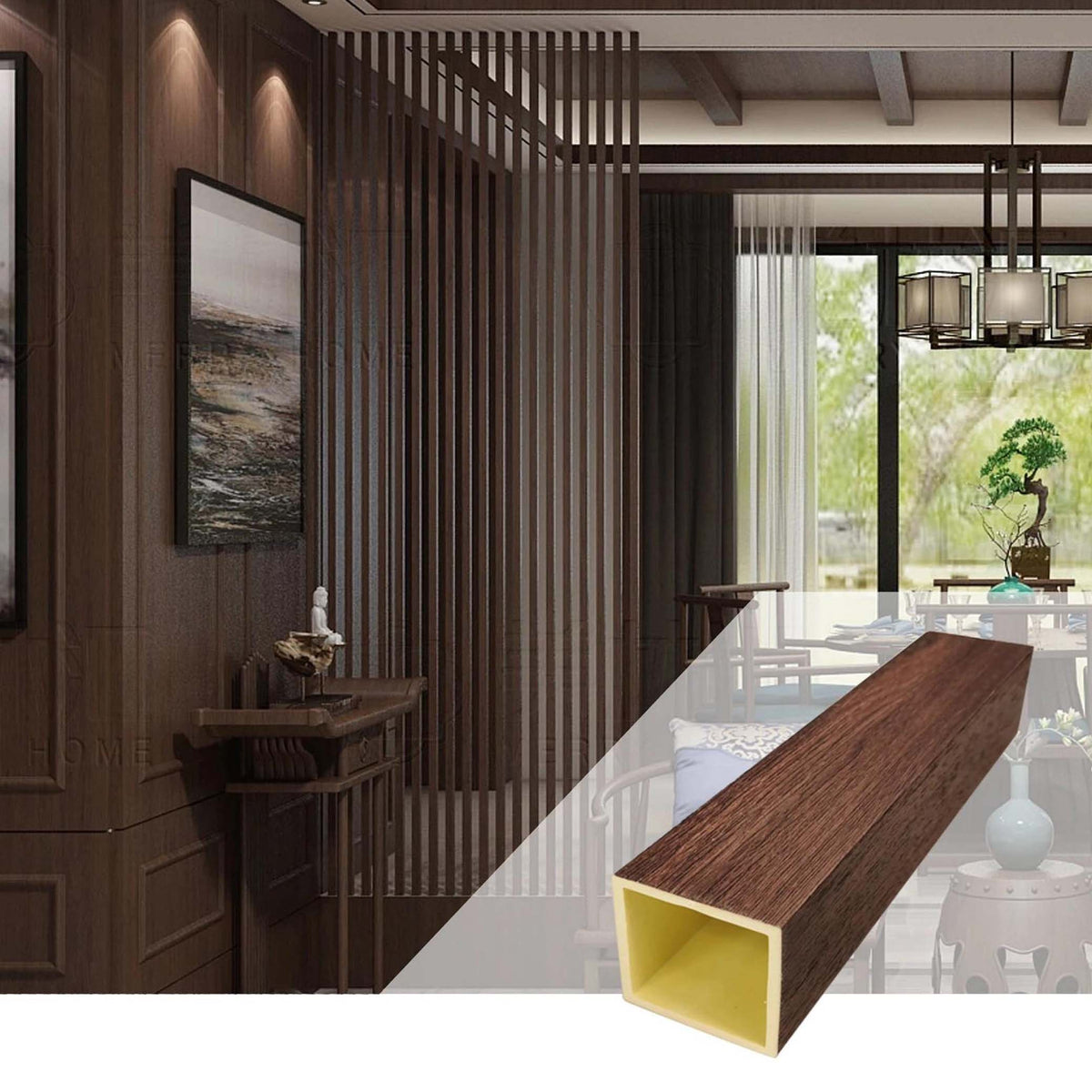 WPC Hollow Bar 25x50x3000mm — GoldenGate-Maldives